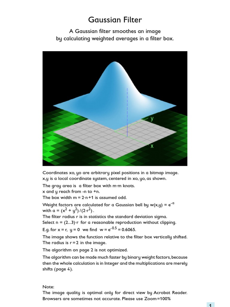 Gaussian Filter: A Gaussian Filter Smoothes An Image by Calculating ...