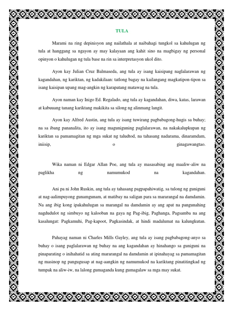 Ano Ang TULA | PDF