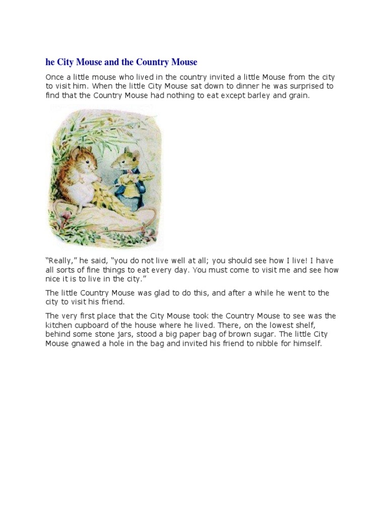 The City Mouse and The Country Mouse | PDF