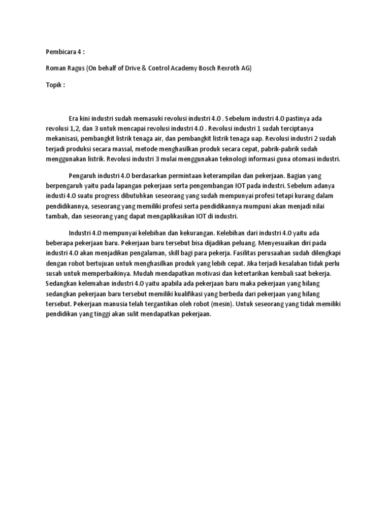 Contoh Resume Pembicara | PDF