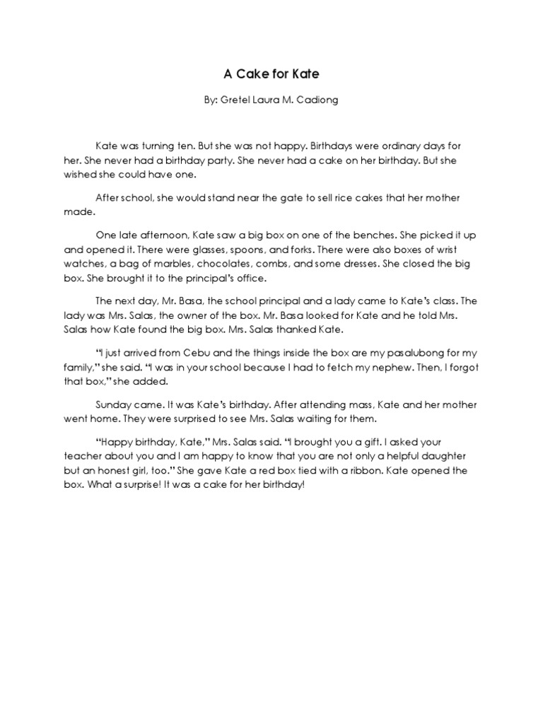 A Cake For Kate | PDF