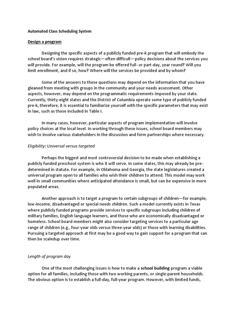 Automated Class Scheduling System DIAGRAM | Download Free PDF | Pre ...