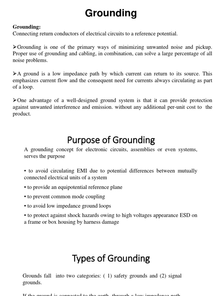 Grounding and Shielding PPT - 2nd Year | PDF | Coaxial Cable ...