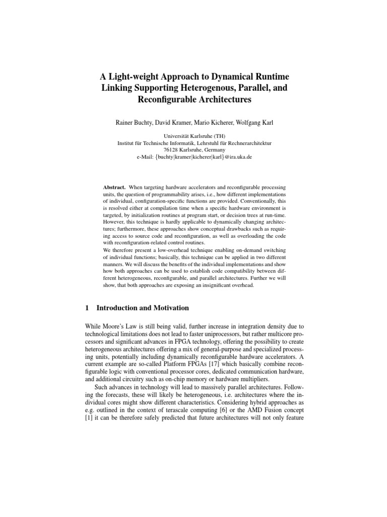 A Light Weight Approach To Dynamical Runtime Linking Supporting Heterogenous Parallel And 