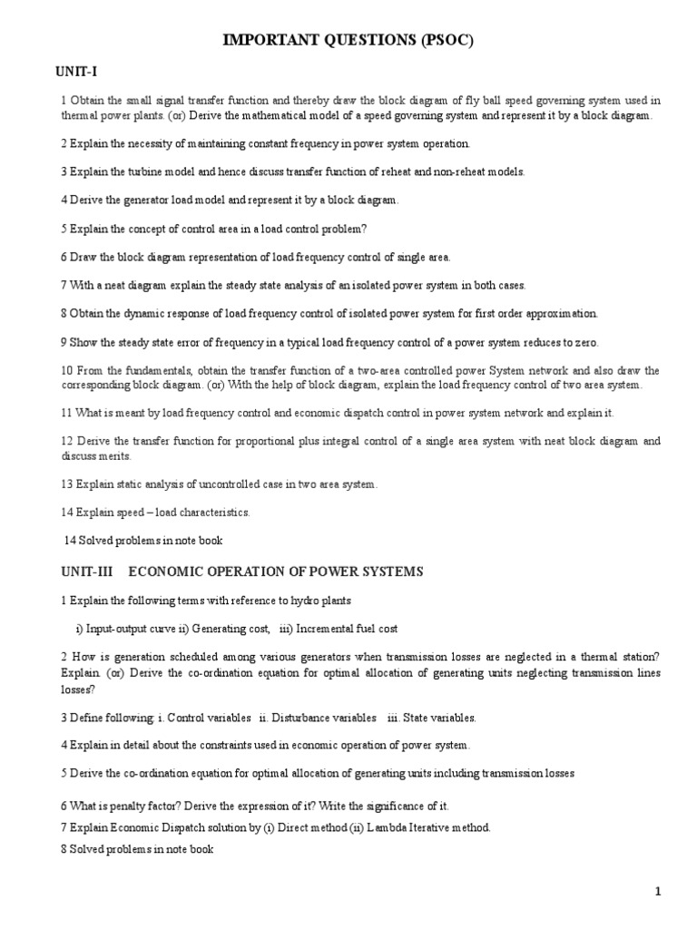 Psoc Important Questions 2019-20 | PDF | Mathematical Model | System