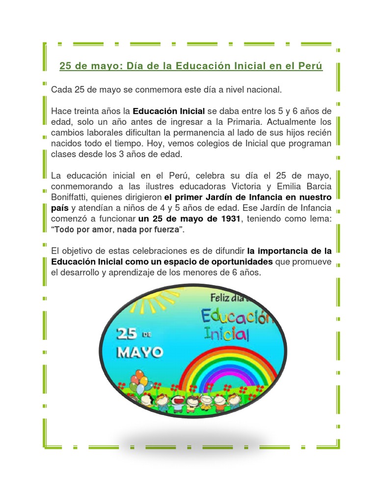 Día de la Educación Inicial en Perú | PDF | Salud y bienestar