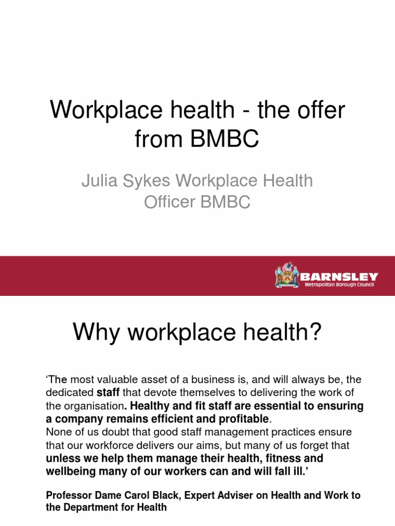 Improving Workplace Health and Wellbeing through the National Workplace ...