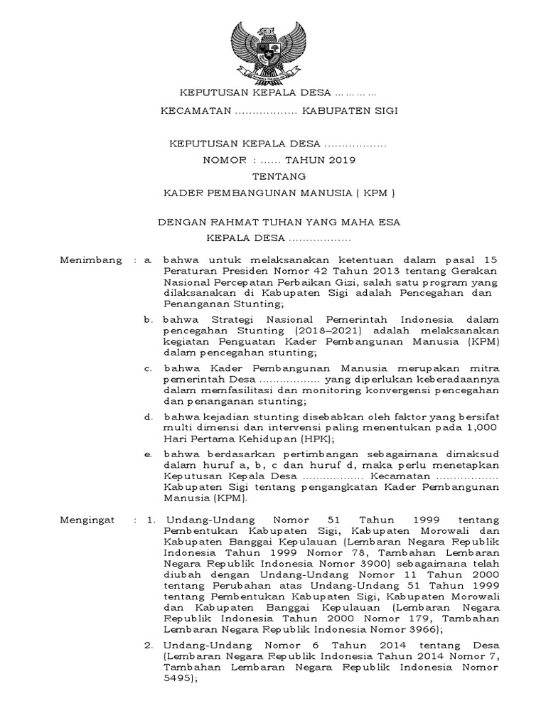 Contoh Draf SK KPM | PDF