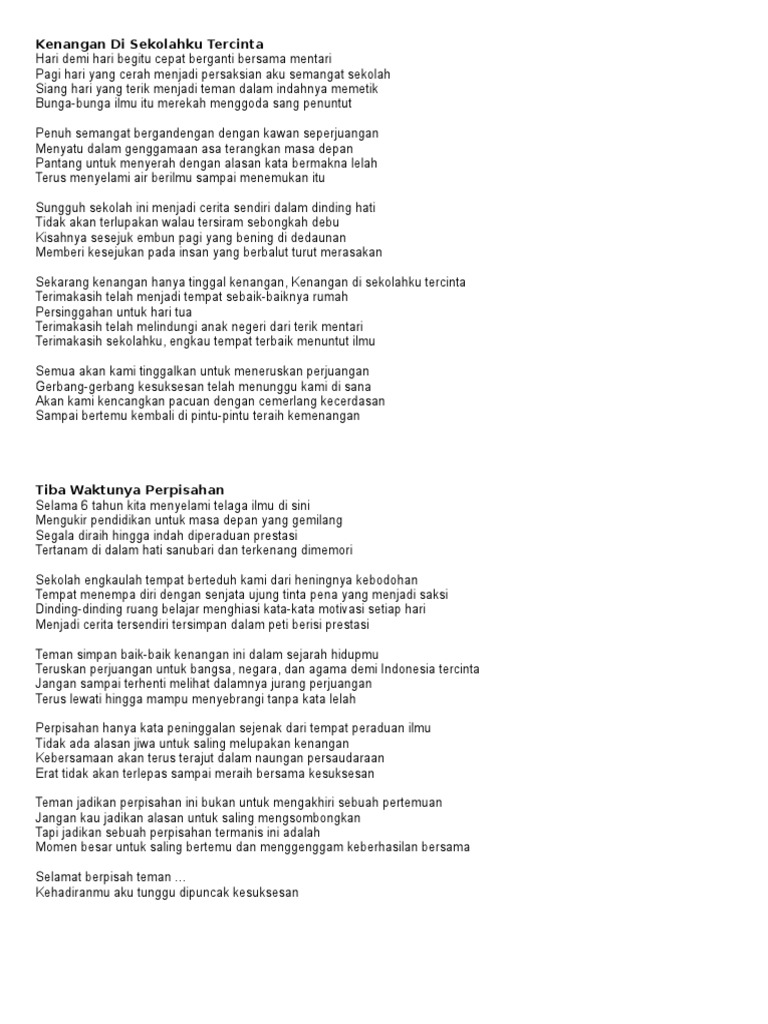 Puisi Perpisahan Pdf Puisi