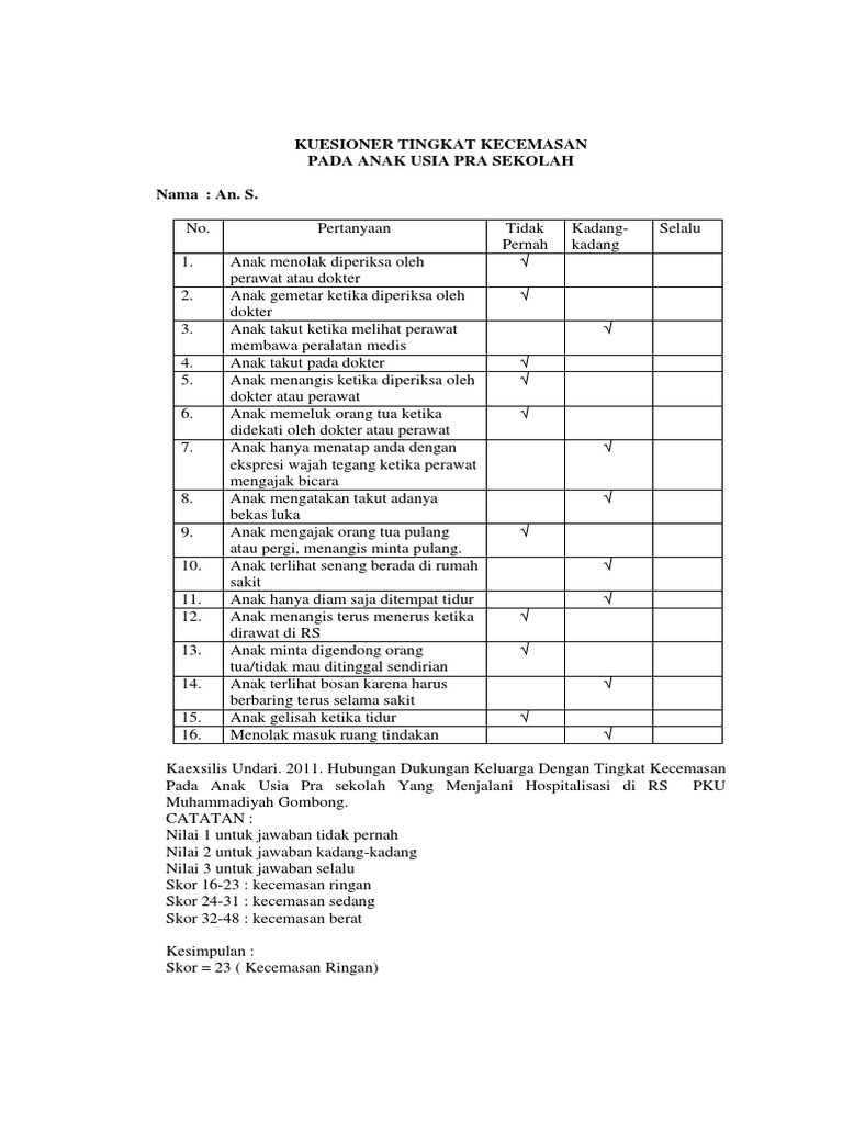 KUESIONER Ebp Anak Petrus Fix | PDF