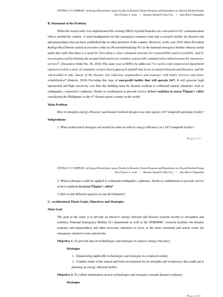 Statement of The Problem | PDF | Efficient Energy Use | Emergency