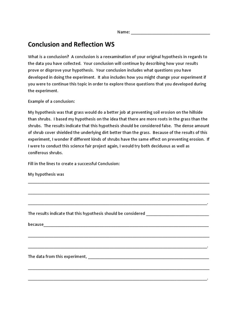 Science Fair Conclusion Guide | PDF | Experiment | Hypothesis