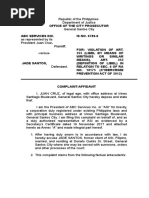 Complaint Affidavit Cyberlibel 1 | PDF | Defamation | Crime & Violence