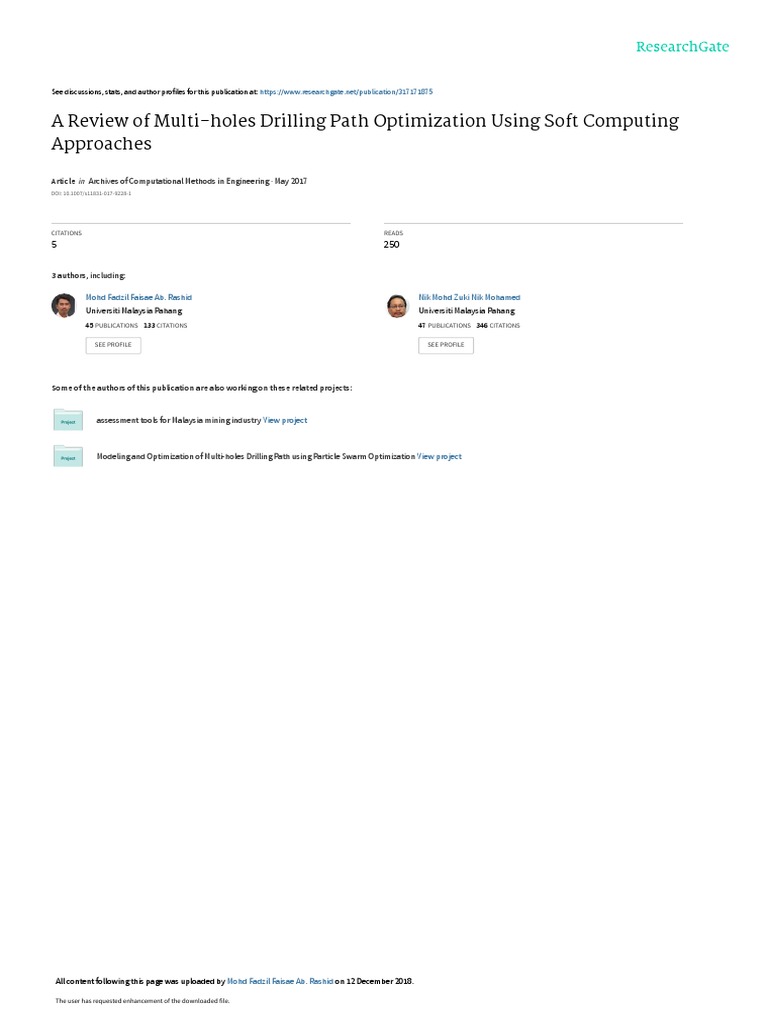 A Review of Multi-Holes Drilling Path Optimization Using Soft Computing Approaches | Download ...