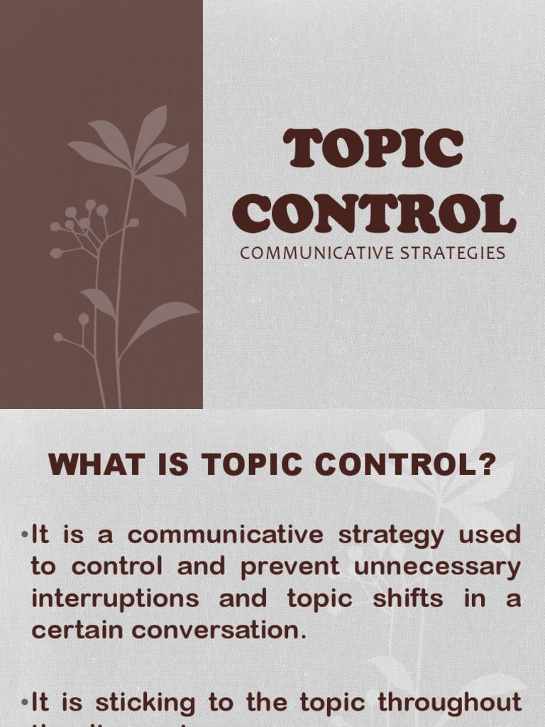 Topic Control | PDF