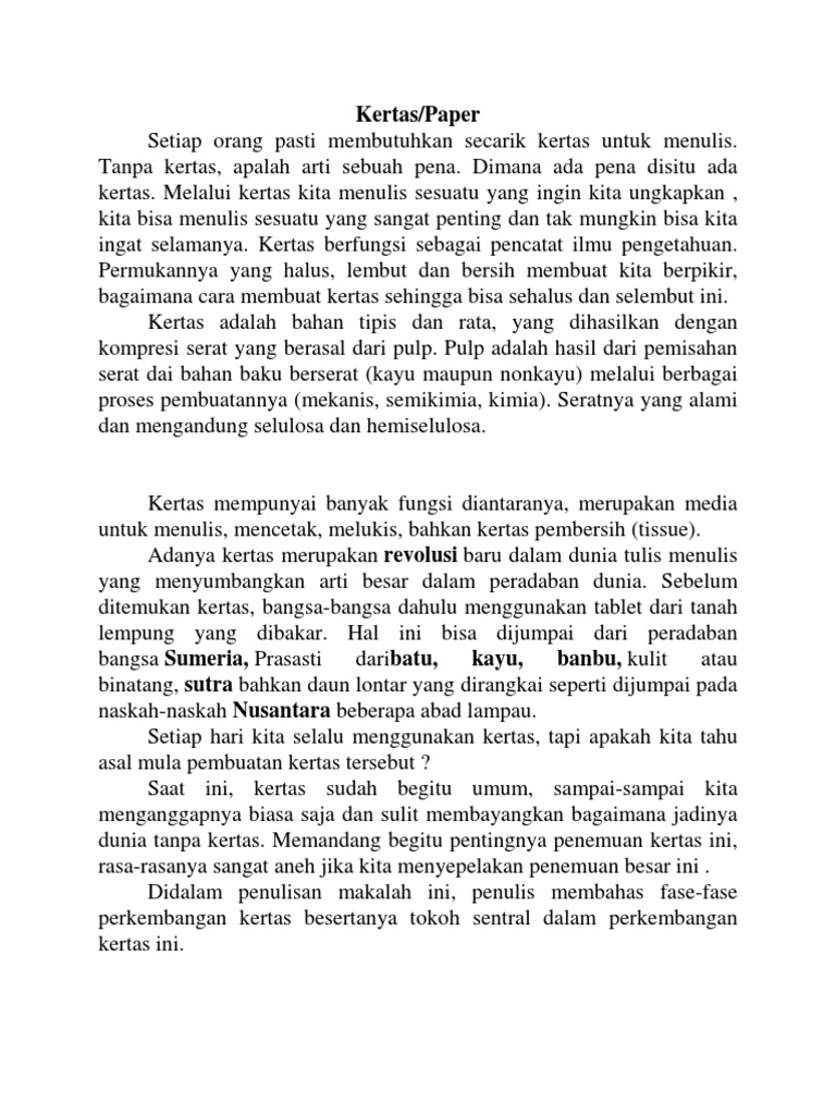 Sejarah dan Perkembangan Kertas | PDF