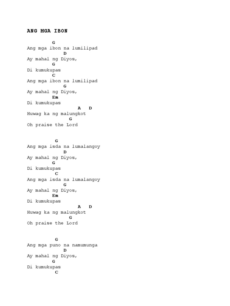 Ang Mga Ibon Chords | PDF