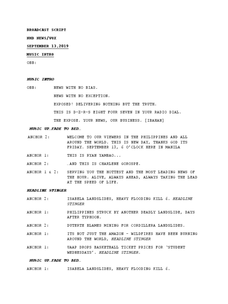 Script | PDF | Wildfire | Rodrigo Duterte