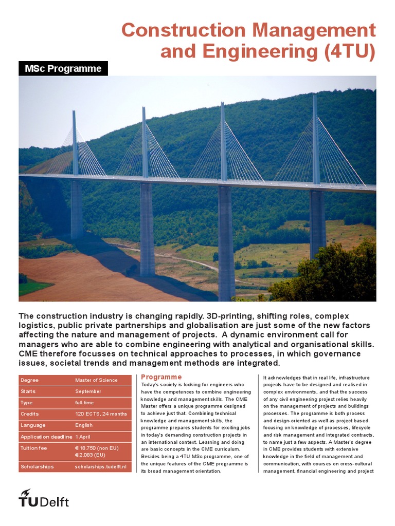 Tu Delft Construction Management and Engineering | PDF | Master's ...