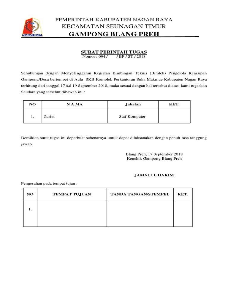 Contoh SPT Dari Desa | PDF