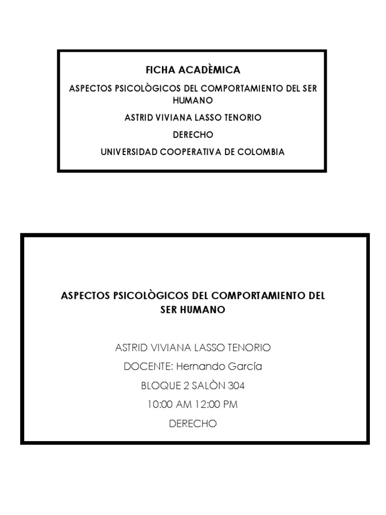 Aspectos Psicologicos Del Comportamiento Del Ser Humano | PDF