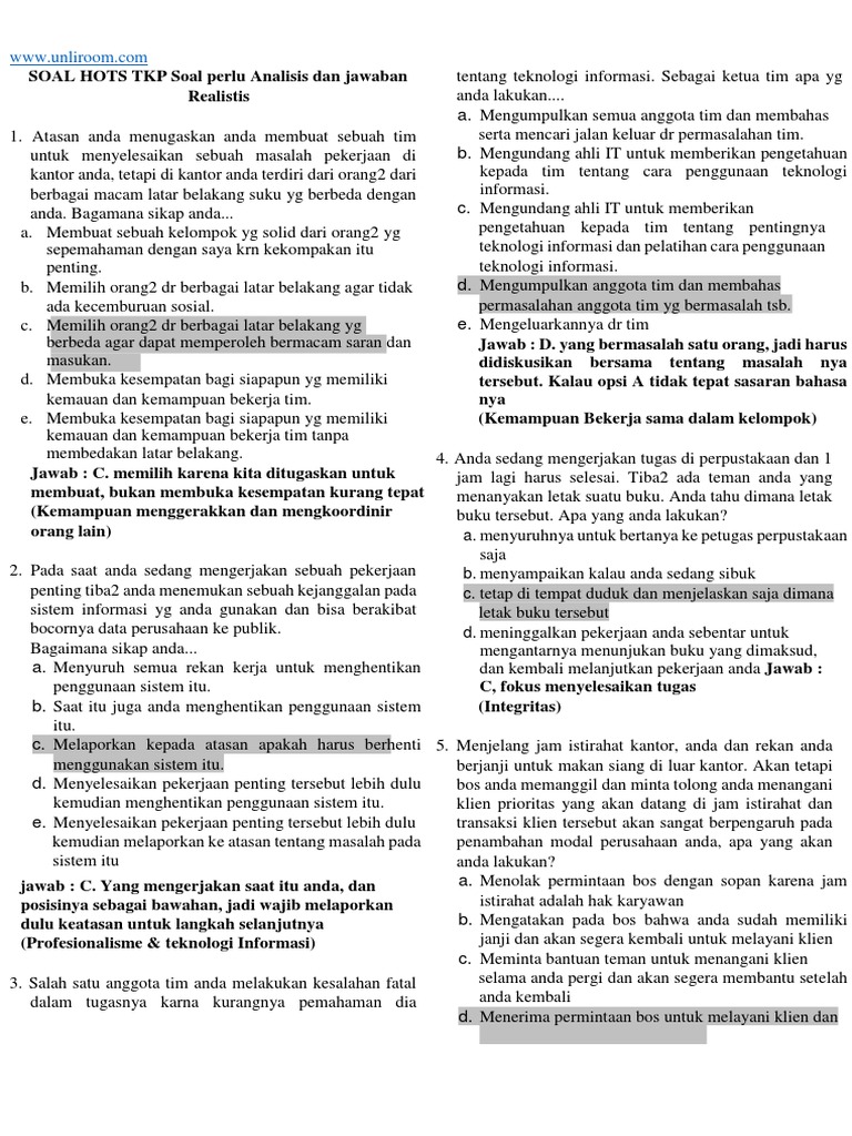 TKP Hots Unliroom 3 | PDF | Karier & Perkembangan