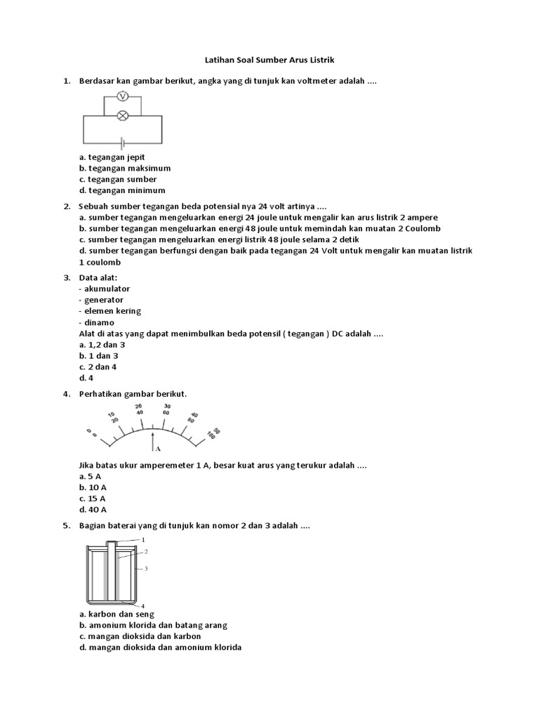 Latihan Soal Arus Listrik dan Tegangan | PDF