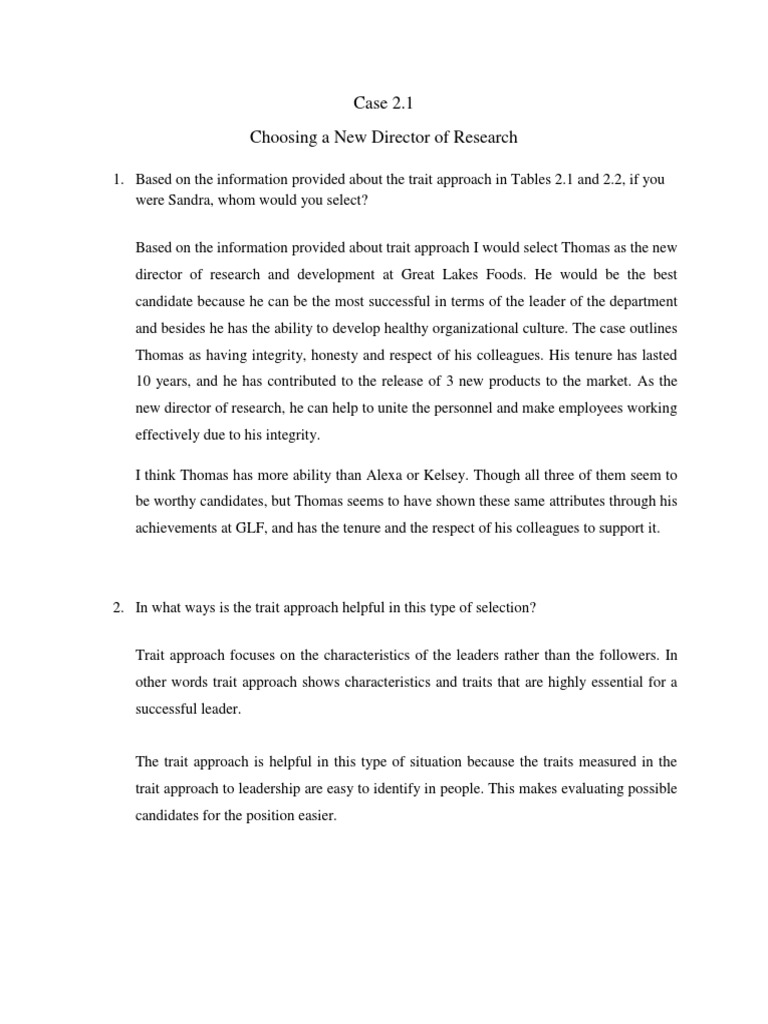 Leadership Case Study | PDF | Leadership | Action (Philosophy)