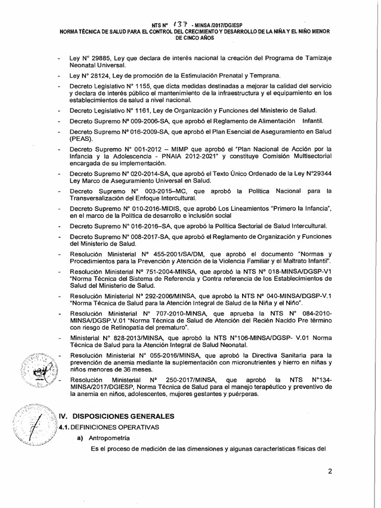RM 537-2017-Minsa y Nts 137-Minsa-2017-Dgiesp Control Del Crecimiento y Desarrollo de La Nina y ...