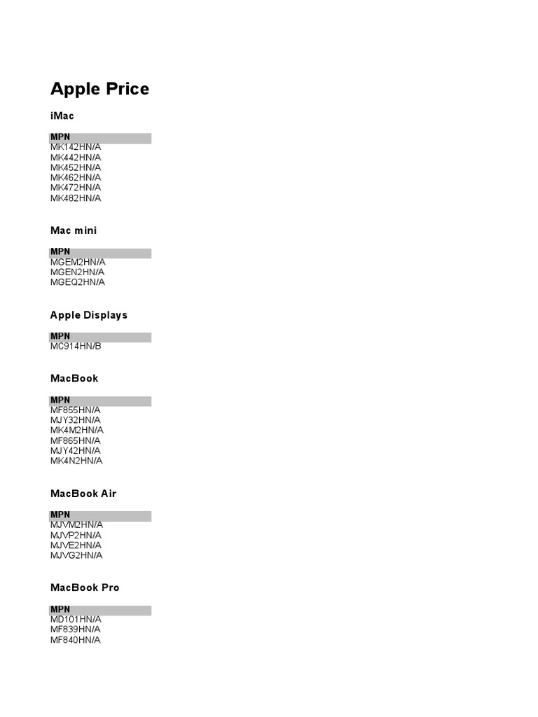 Apple Price List: India 13/10/2015: MK142HN/A MK442HN/A MK452HN/A ...