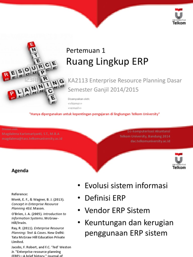 01 KA2113 Ruang Lingkup ERP PDF | PDF | Enterprise Resource Planning | Application Software