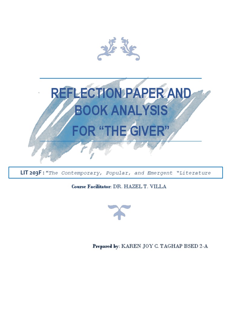 The Giver Reflect and Analyze | PDF | The Giver | Love