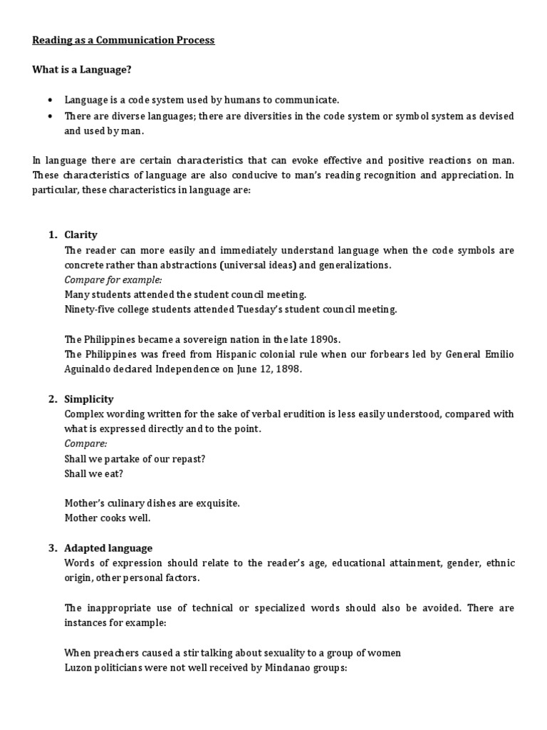 Reading As A Communication Process | PDF | Human | Communication