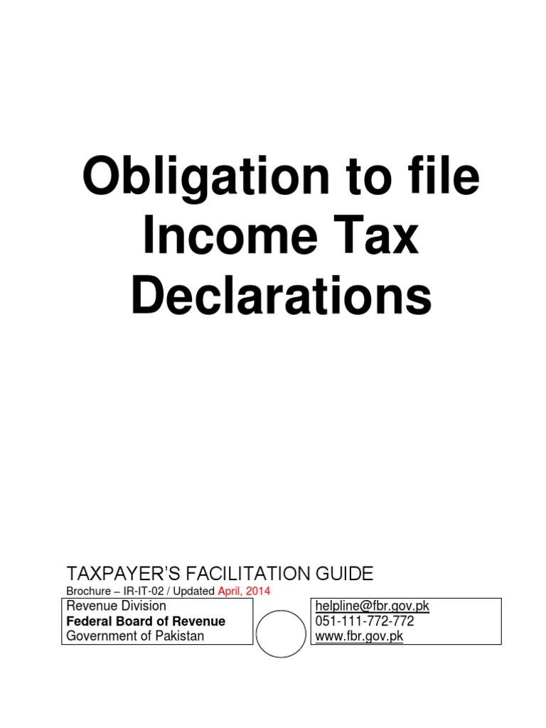 Obligation To File Income Tax Declarations: Taxpayer S Facilitation ...