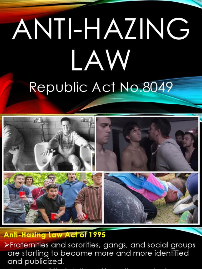 Anti-Hazing LAW: Republic Act No.8049 | PDF | Human Rights | Criminal Law