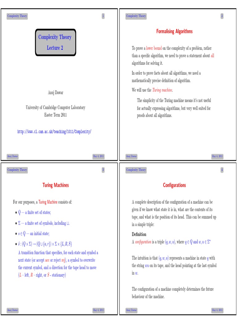Complexity Theory: Formalising Algorithms | PDF | Computational Complexity Theory | Algorithms