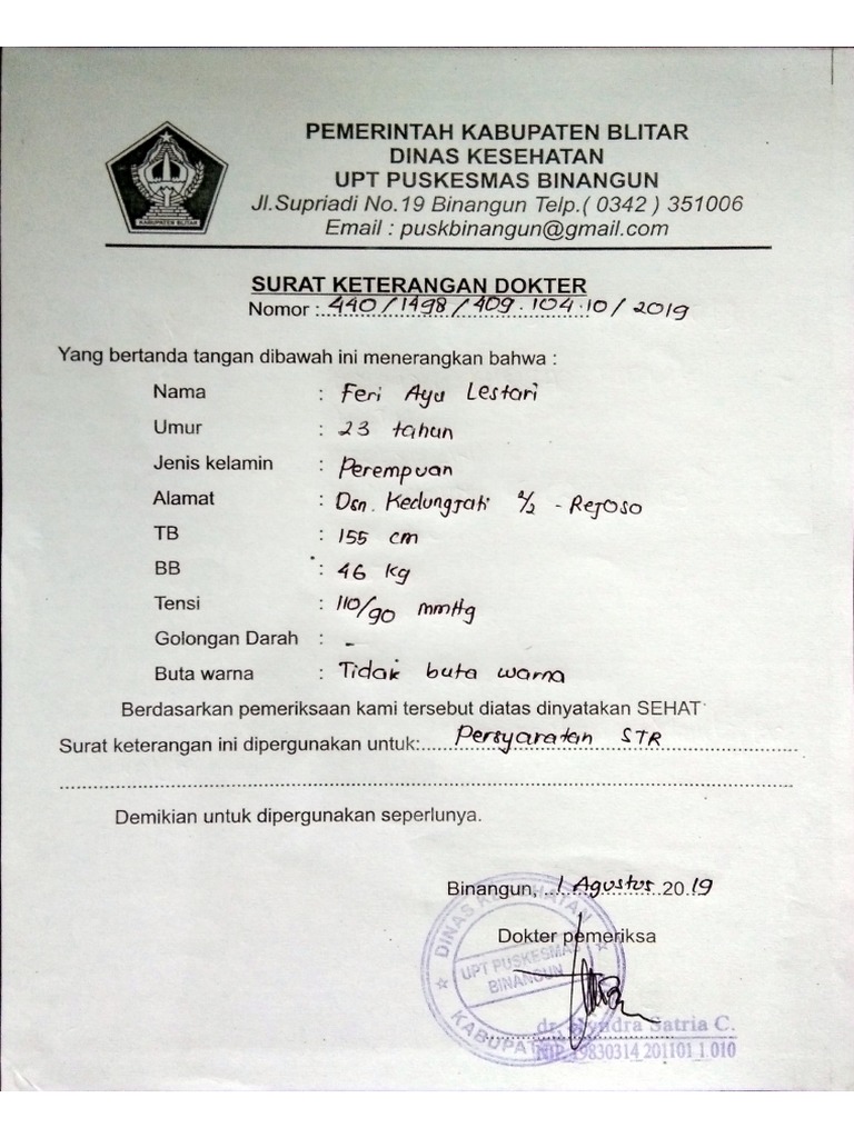 Surat Sehat PDF | PDF