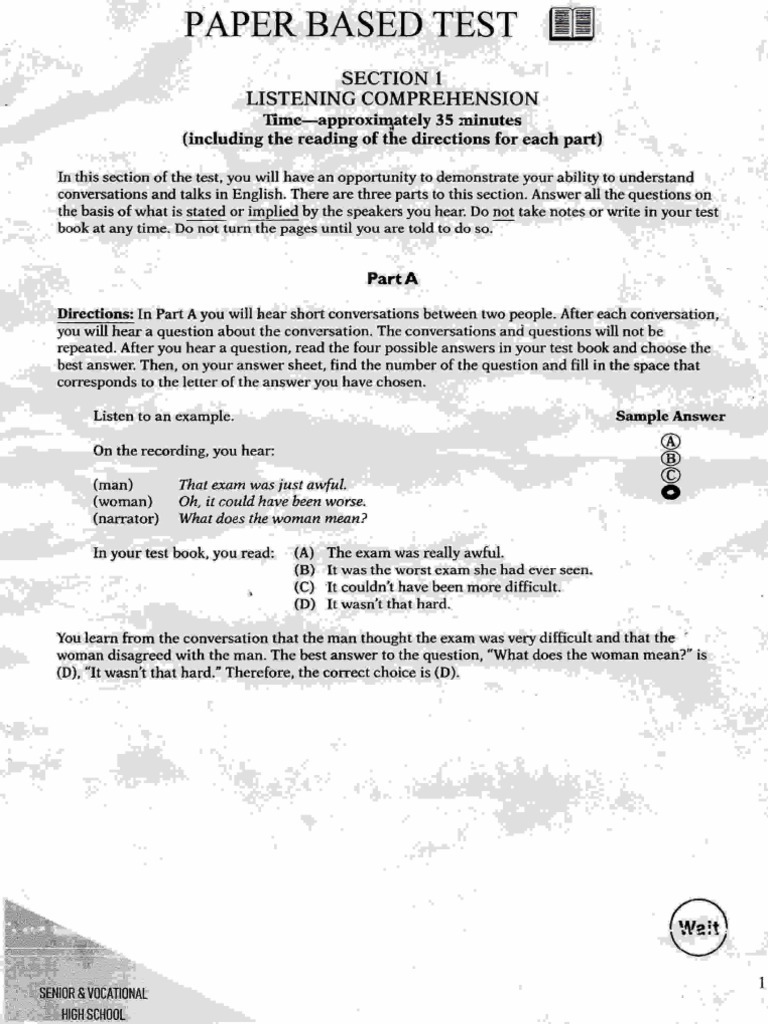 TOEFL Prediction Test | PDF