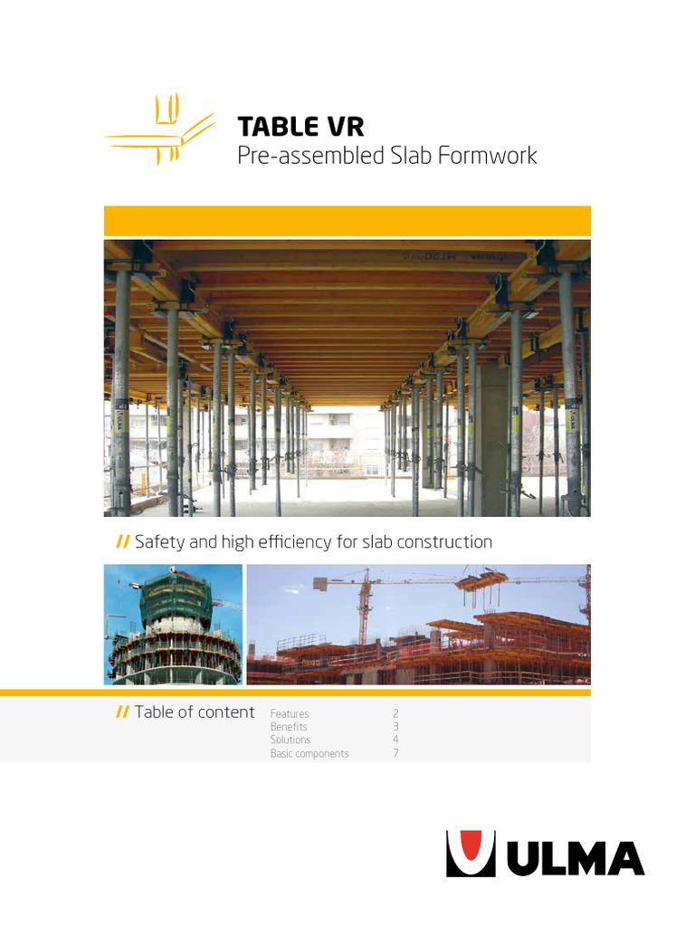 Table VR: Pre-Assembled Slab Formwork | PDF | Structural Engineering ...