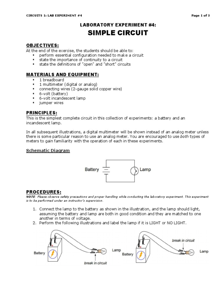 CIRCUITS 1 - Lab Experiment #04 | PDF | Electrical Network ...