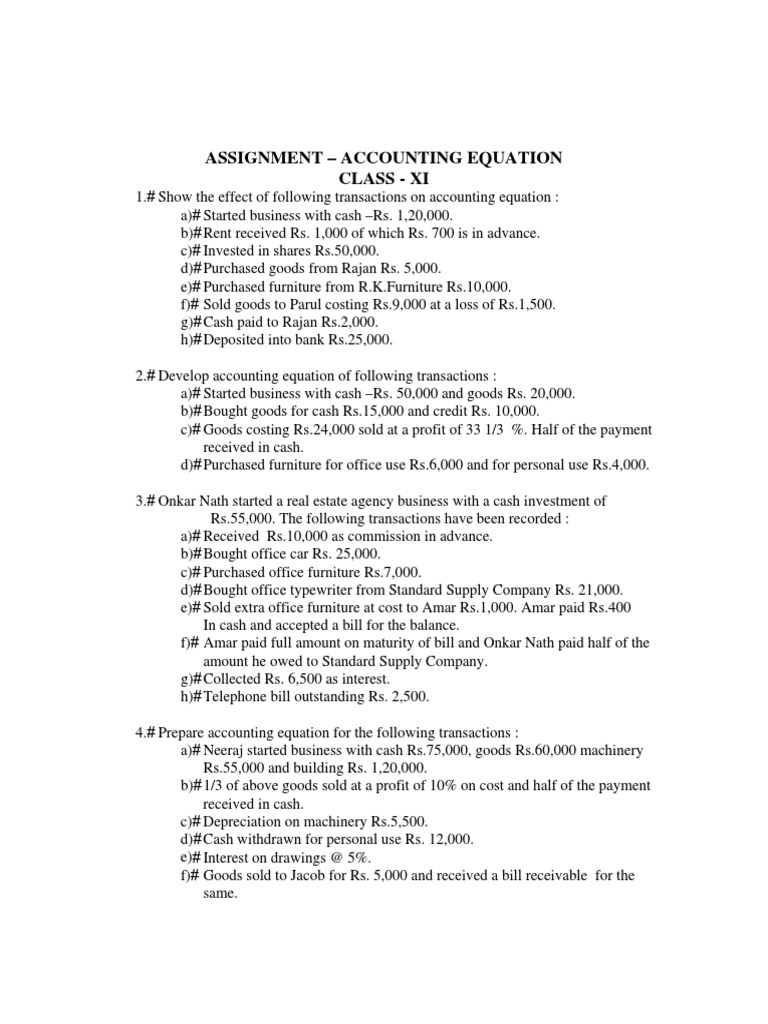 Accounting Equations Problems | PDF | Interest | Capital (Economics)