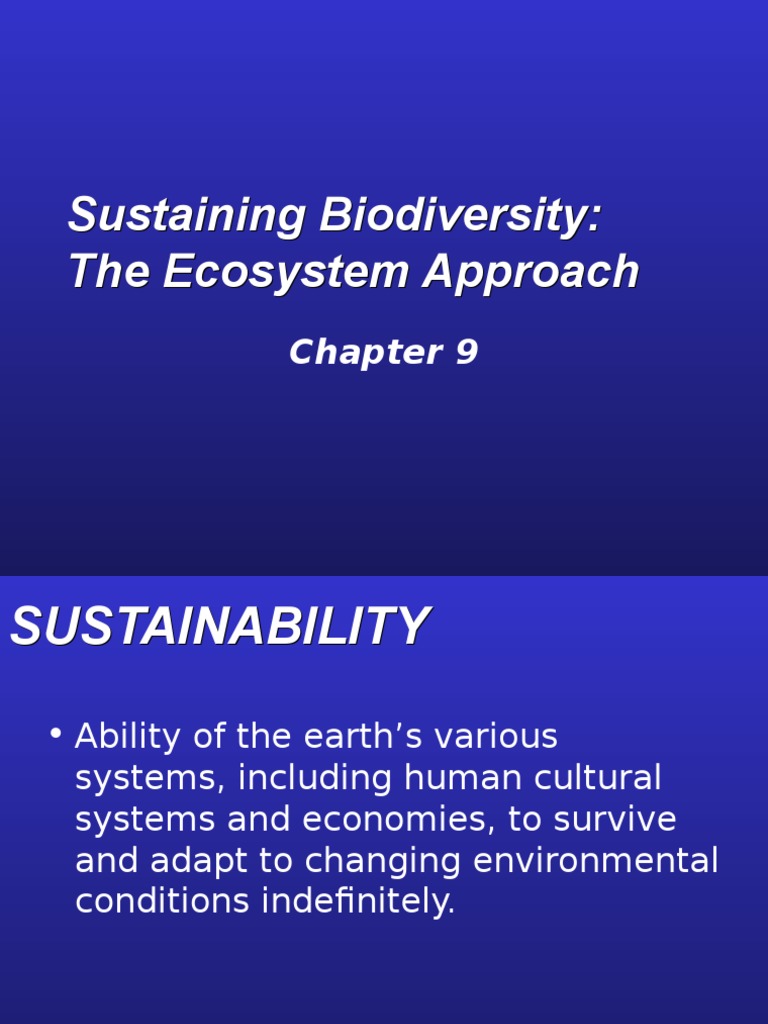 Sustaining Biodiversity: The Ecosystem Approach | PDF | Habitat ...