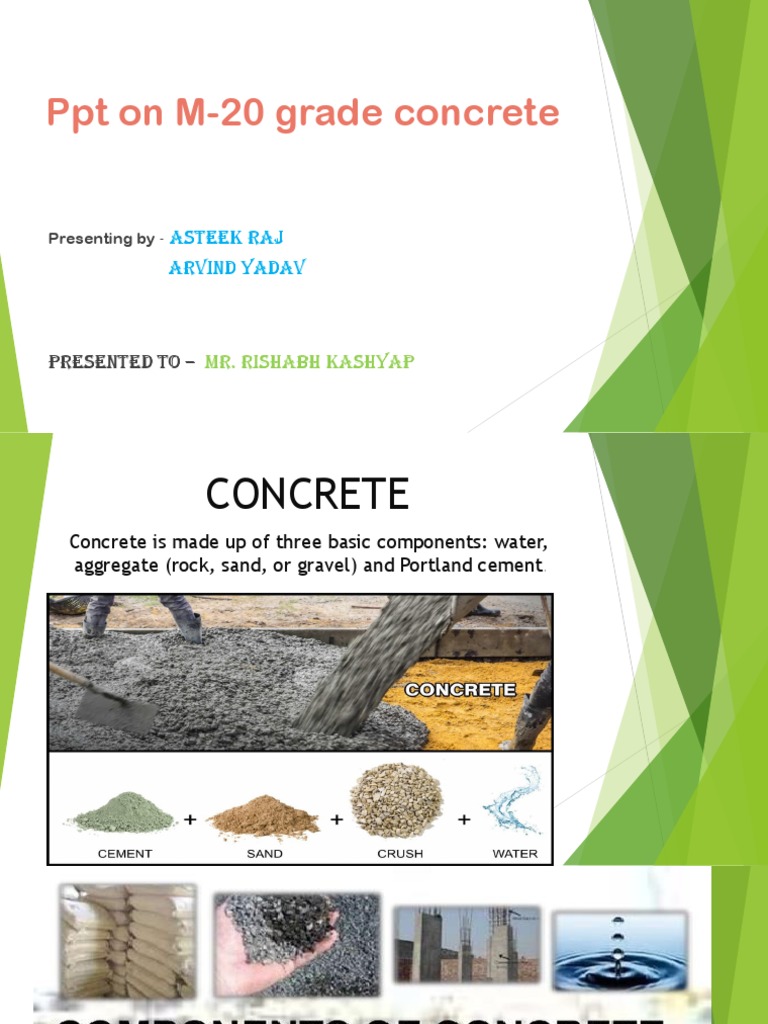 On M-20 Grade Concrete: Asteek Raj Arvind Yadav | PDF | Construction ...