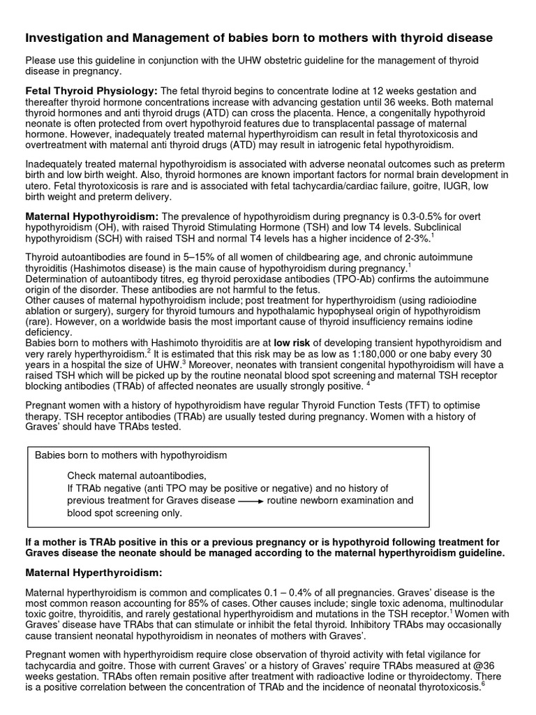 Management of Thyroid Dysfunction in Babies Born to Mothers with ...