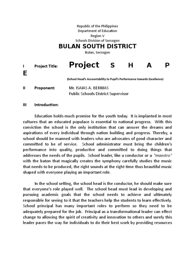 Project SHAPE - Bulan2012 | PDF | Mentorship | Learning