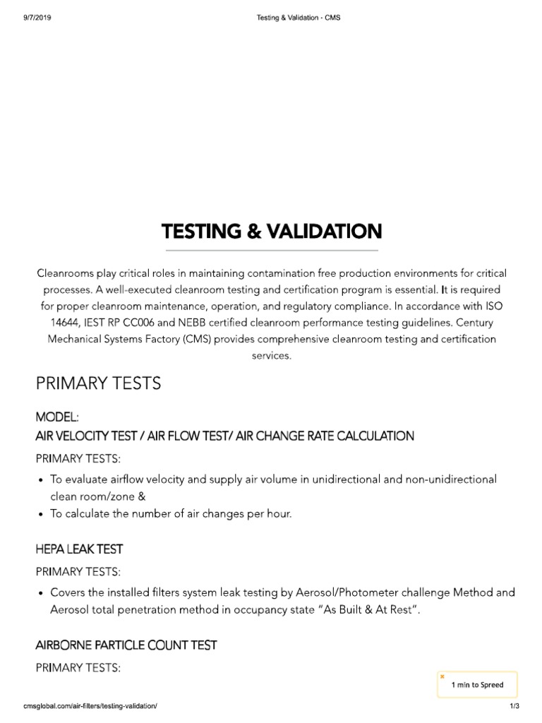 Clean Room Test | PDF