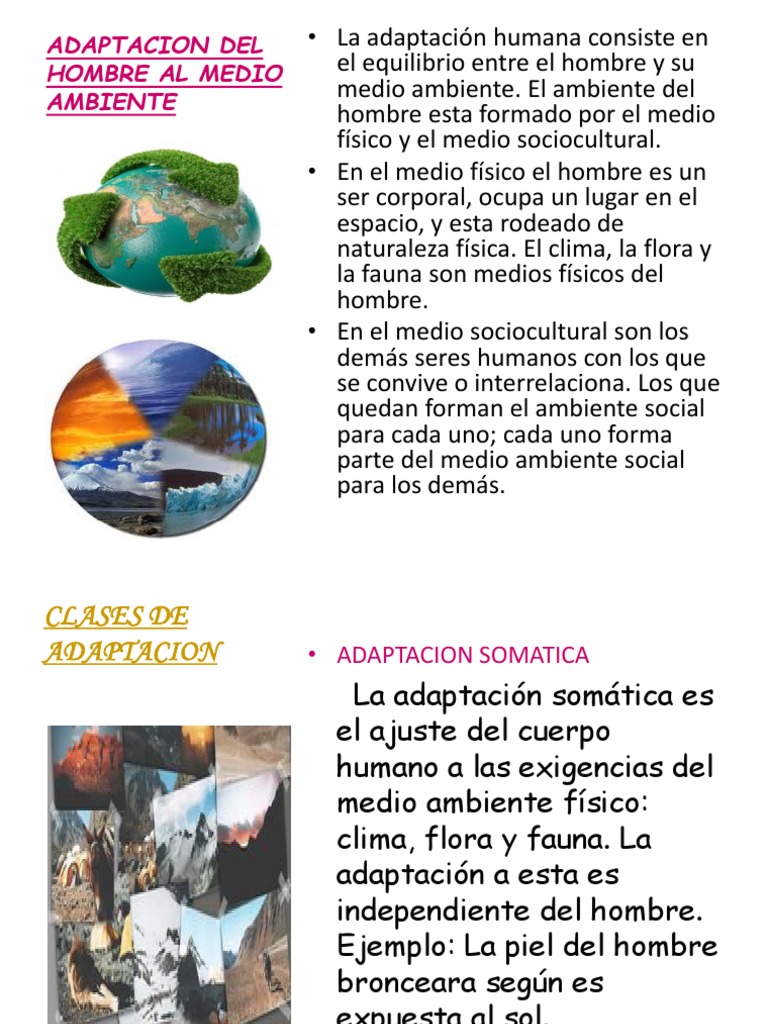 Adaptacion Del Hombre Al Medio Ambiente (1) New | PDF | Adaptación ...