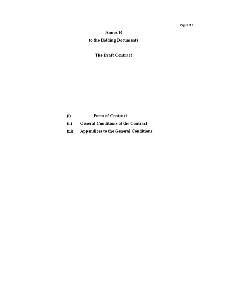 II Annex B Form of Contract | PDF | Construction Bidding | Common Law