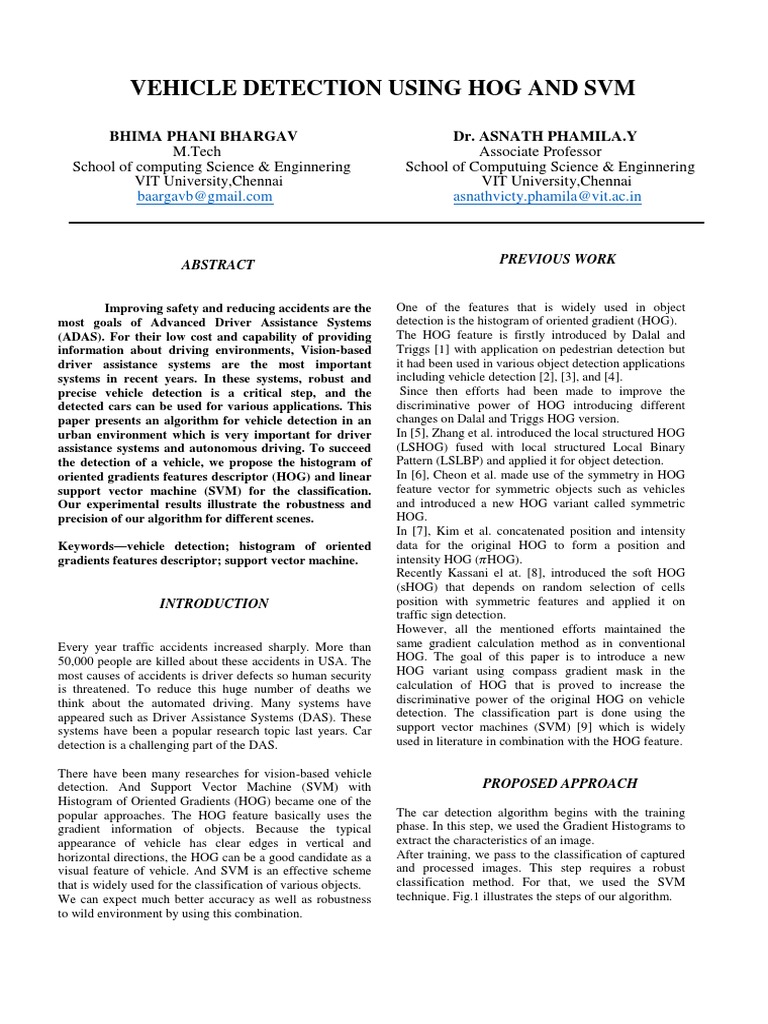 Vehicle Detection Using Hog and SVM | PDF | Artificial Neural Network | Statistical Classification