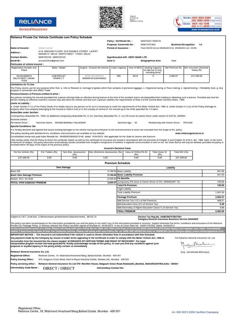 Car Insurance | PDF | Insurance Policy | Insurance